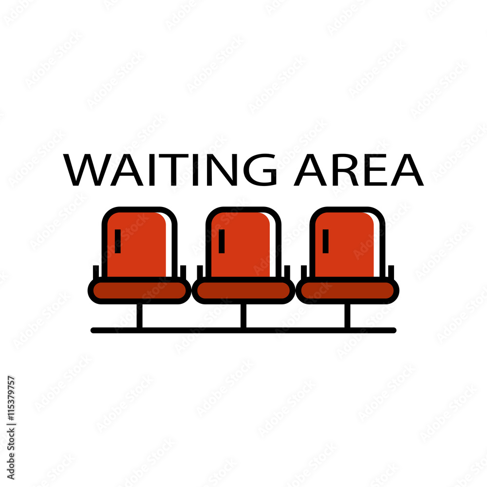 Waiting area line icon Stock Vector | Adobe Stock