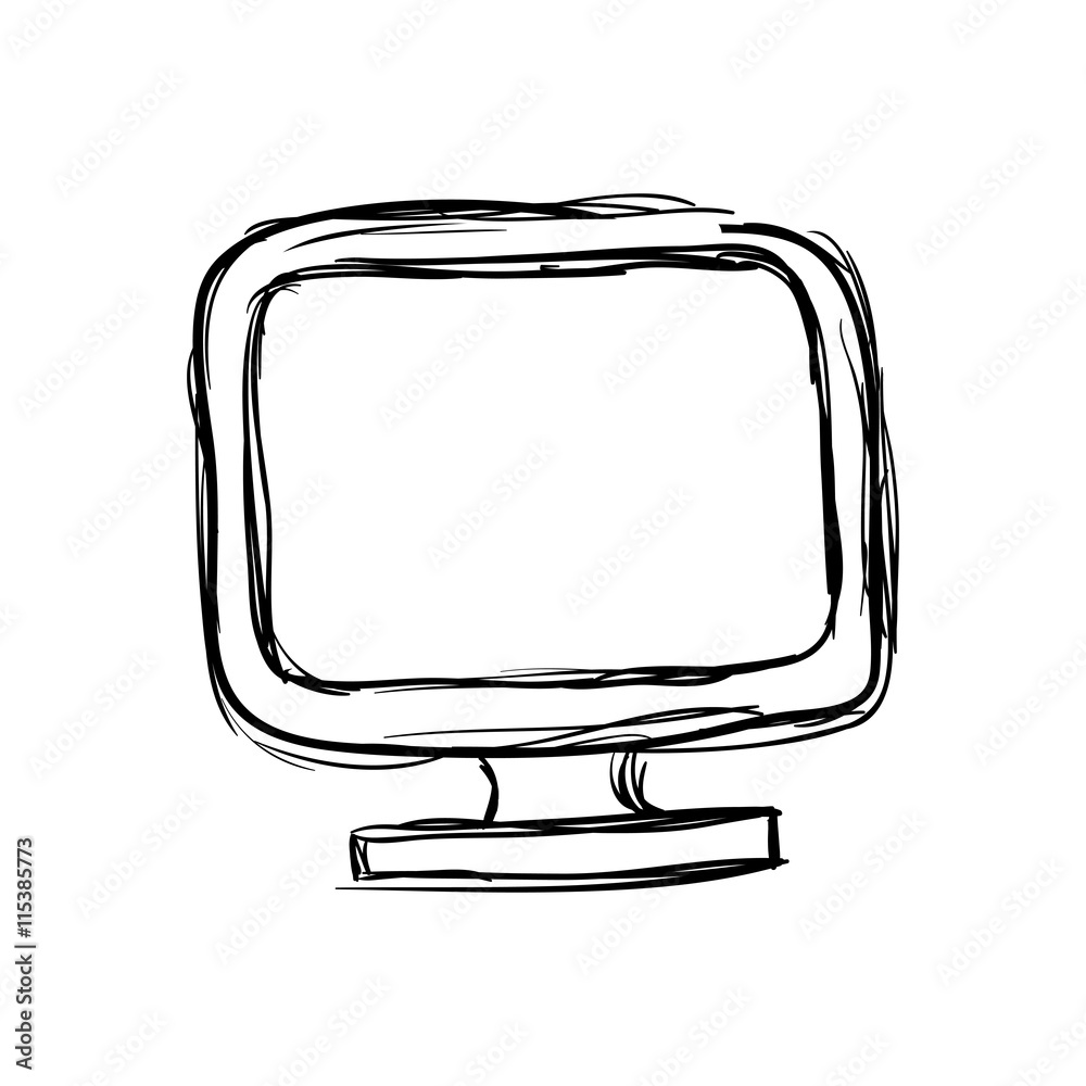 Technology concept represented by computer icon. Isolated and sketch ...