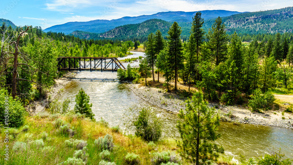 Truss Bridge over the Nicola River as it flows along Highway 8 from the ...