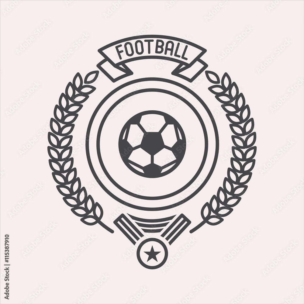 Football. Monochrome vector logo, isolated on white background. Stock ...