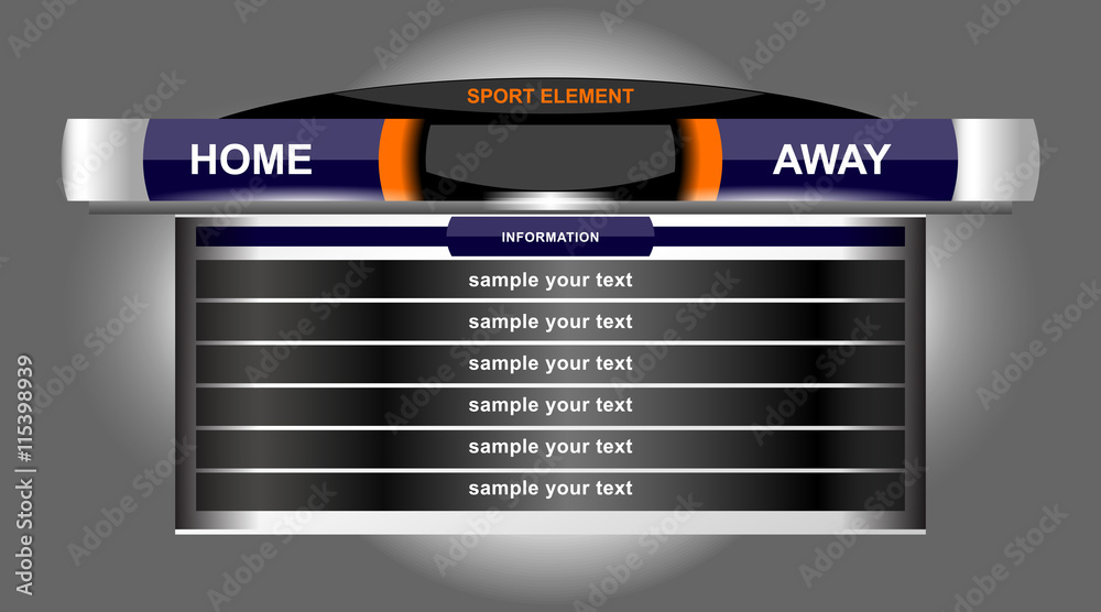 scoreboard sport chart design for football soccer, vector illustration ...