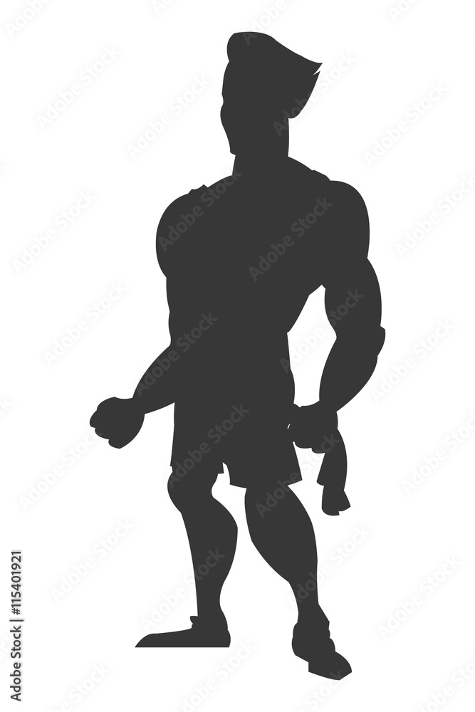 flat design man with fitness outfit icon vector illustration silhouette ...