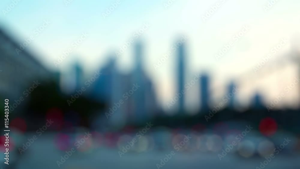 Blurry abstract with fuzzy outlines of urban highrise architecture ...