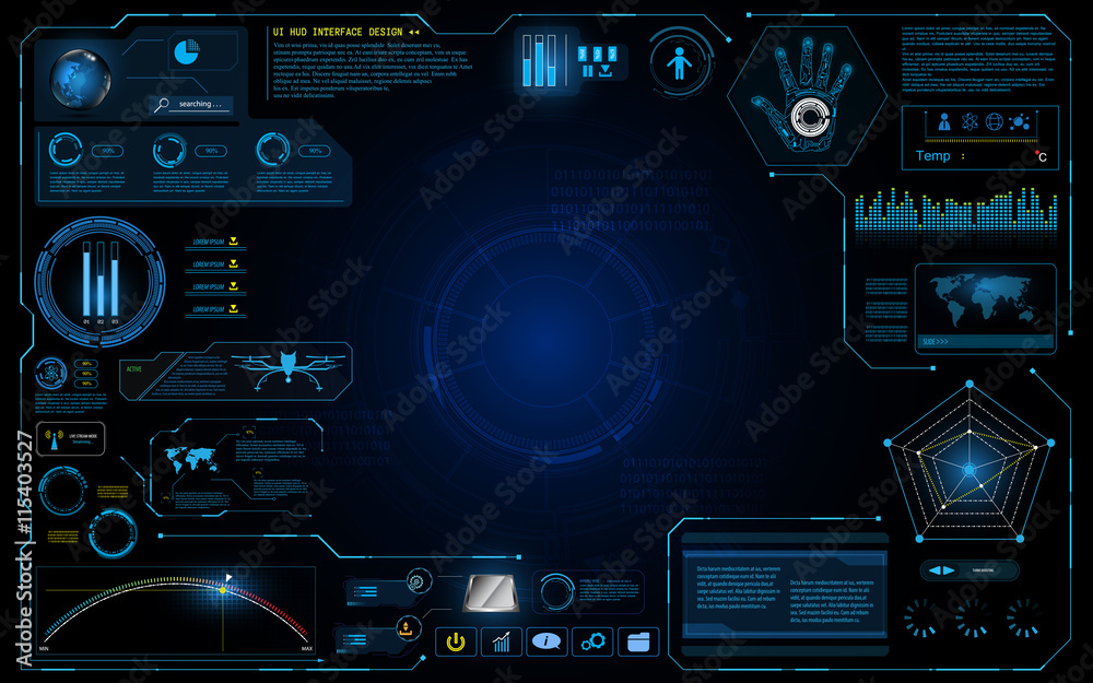 hud interface ui design technology innovation system running graphic ...