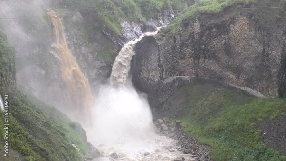 agoyan waterfall slow motion in the winter banos de agua santa tour ...