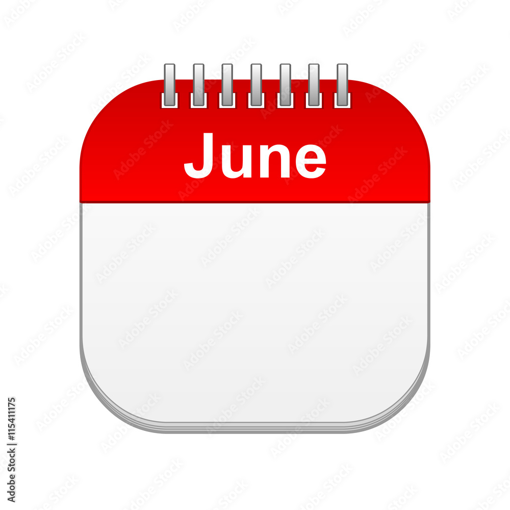 june calendar icon Stock Illustration | Adobe Stock
