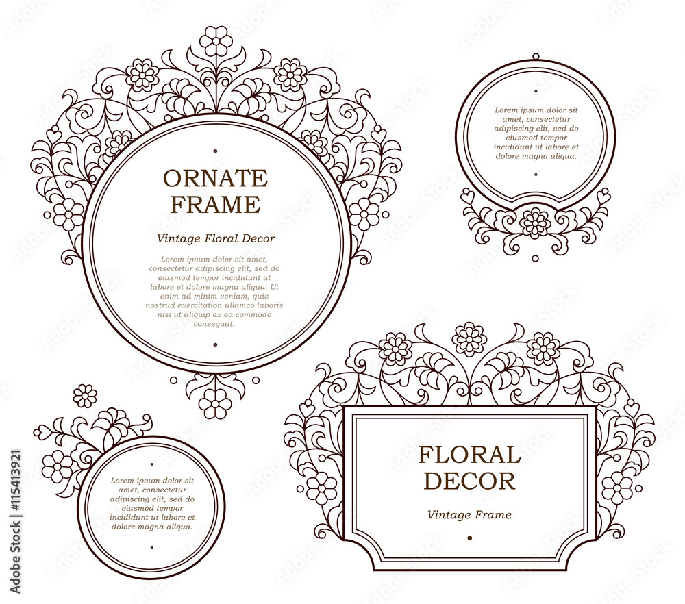 Vector line art frames for design template. Stock Vector | Adobe Stock