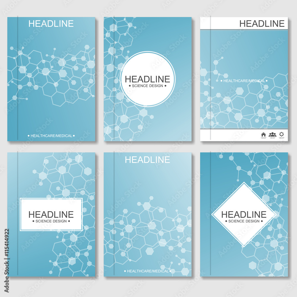 Science vector background. Modern vector templates for brochure, flyer ...