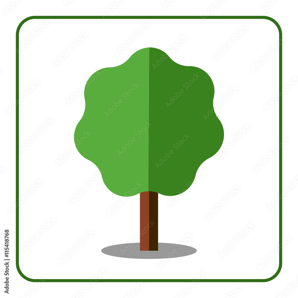 Maple tree icon. Flat design sign. Trendy beautiful floral element ...