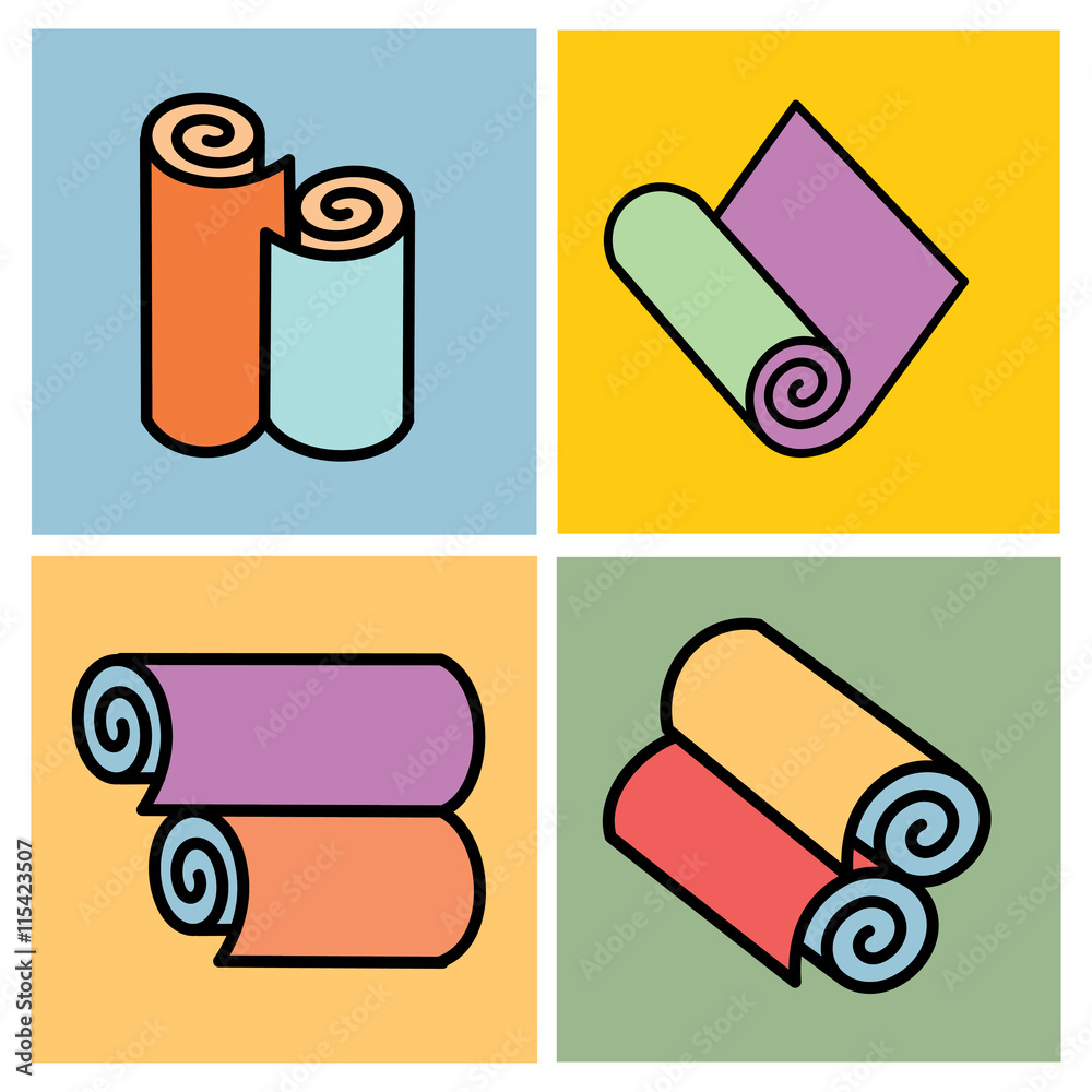 Roll of Wallpaper, icons, vector illustration Stock Vector | Adobe Stock