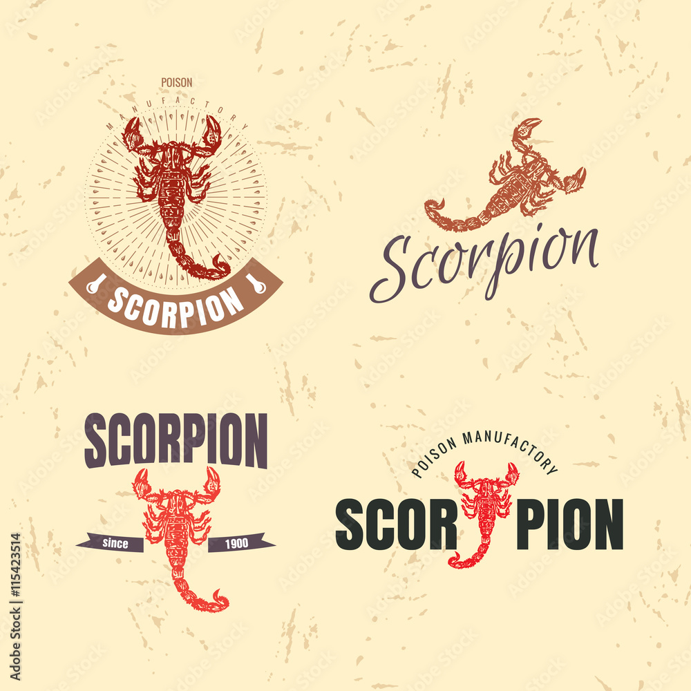 Vector colorful logo set with scorpion Stock Vector | Adobe Stock