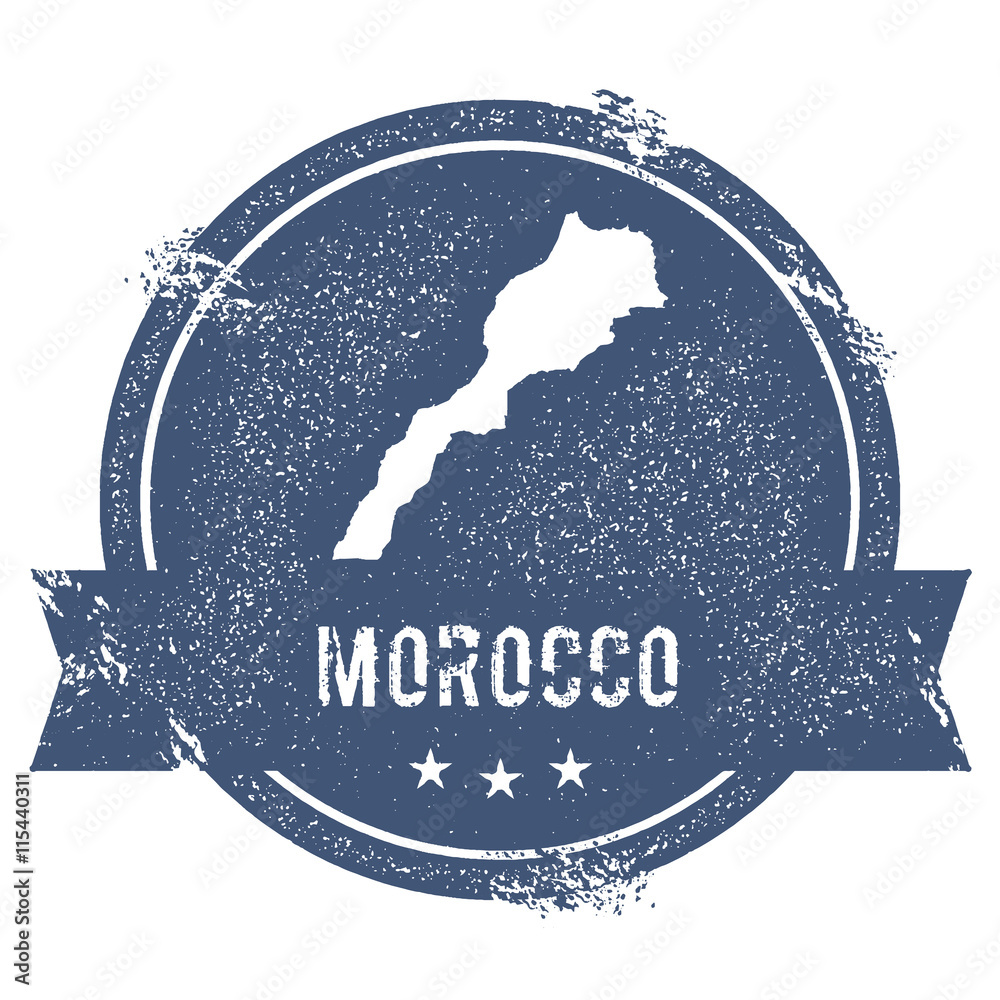 Morocco mark. Travel rubber stamp with the name and map of Morocco ...