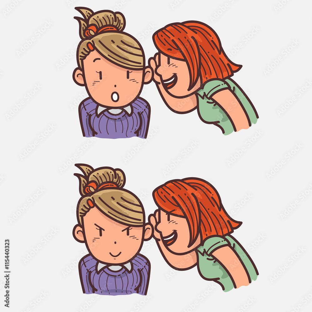 Whispering Stock Illustration | Adobe Stock