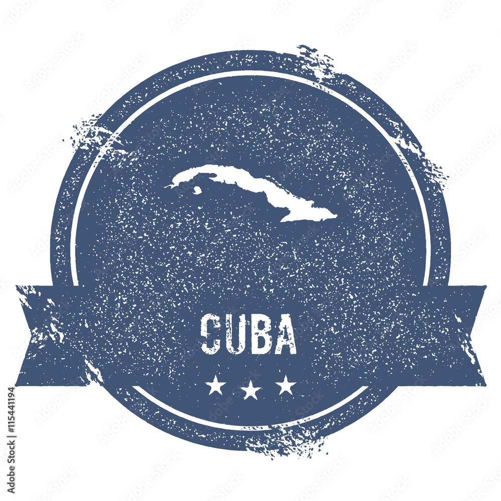Cuba mark. Travel rubber stamp with the name and map of Cuba, vector ...