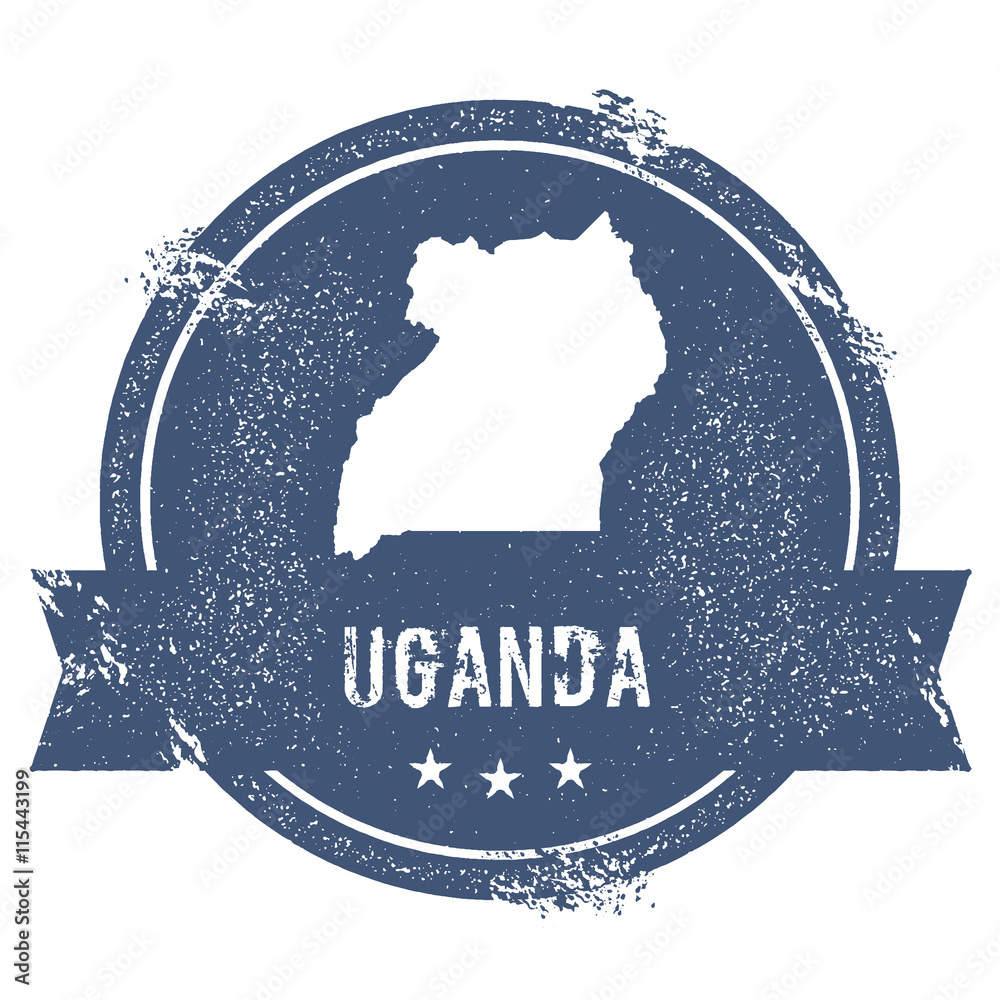 Uganda mark. Travel rubber stamp with the name and map of Uganda ...