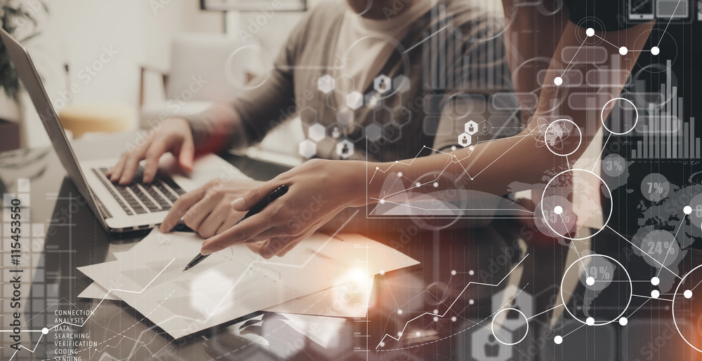 Coworkers Team Modern Office.Account Managers Work New Business Startup ...