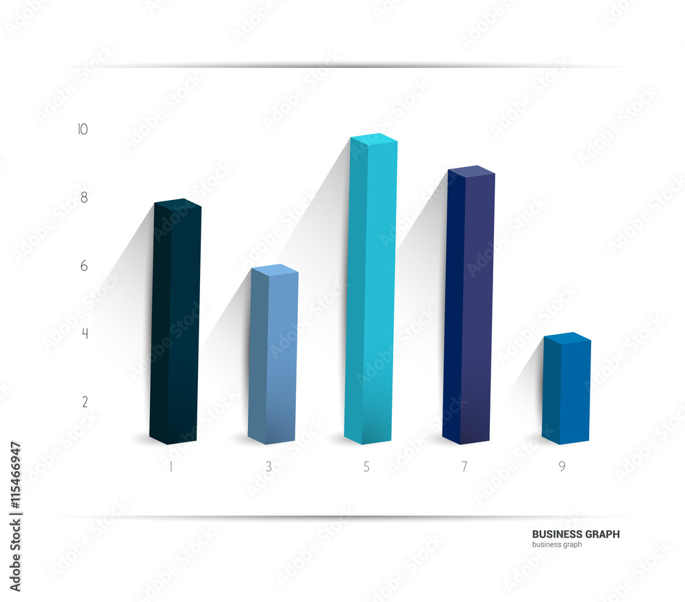 3D chart, graph. Simply color editable. Infographics elements. Stock ...