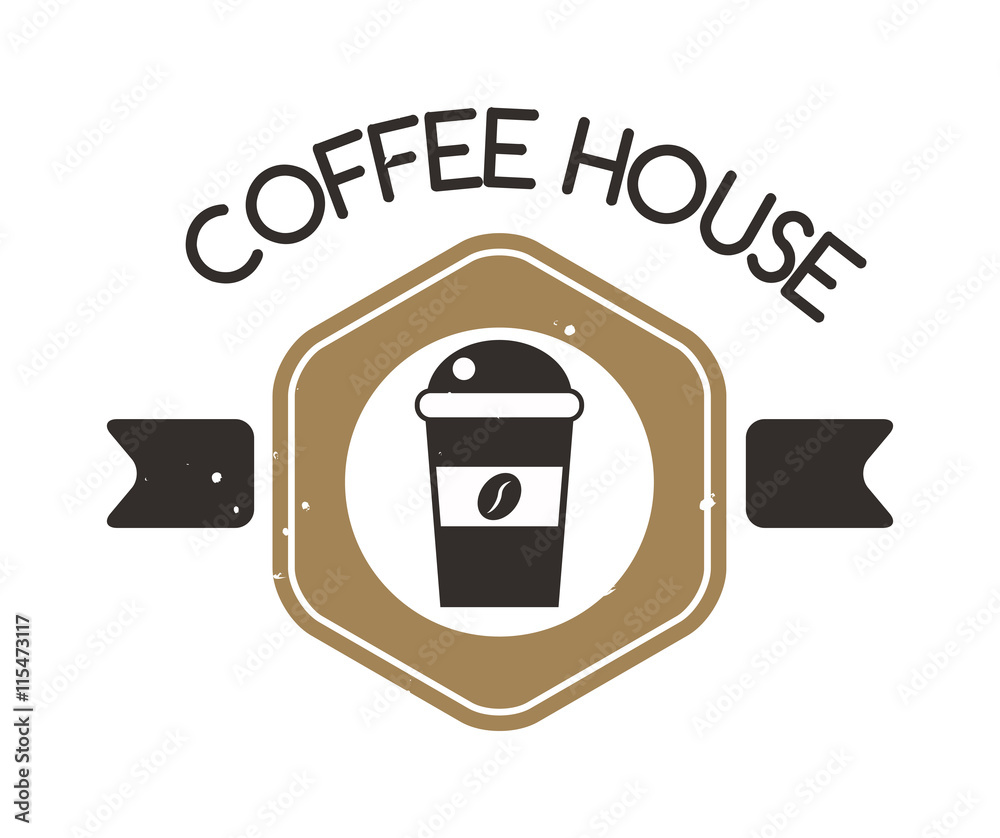 Coffee logo shop sign cafe symbol espresso design morning drink modern ...
