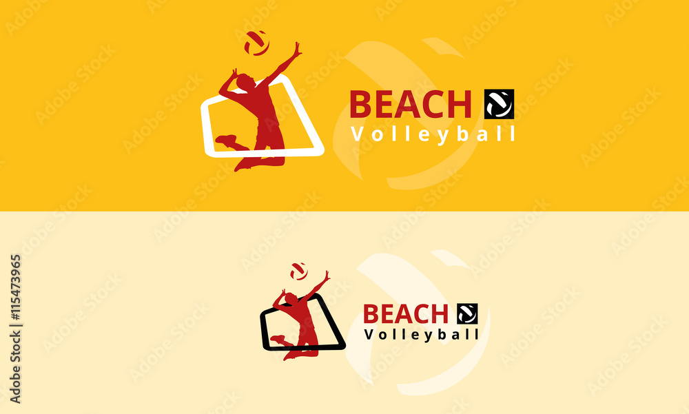 Vector logo beach volleyball sport team illustration Stock Vector ...