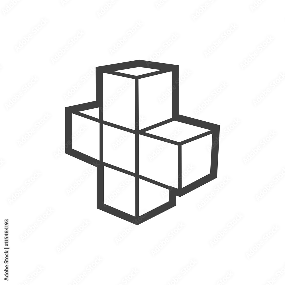 infographic Cube icon plus Stock Vector | Adobe Stock