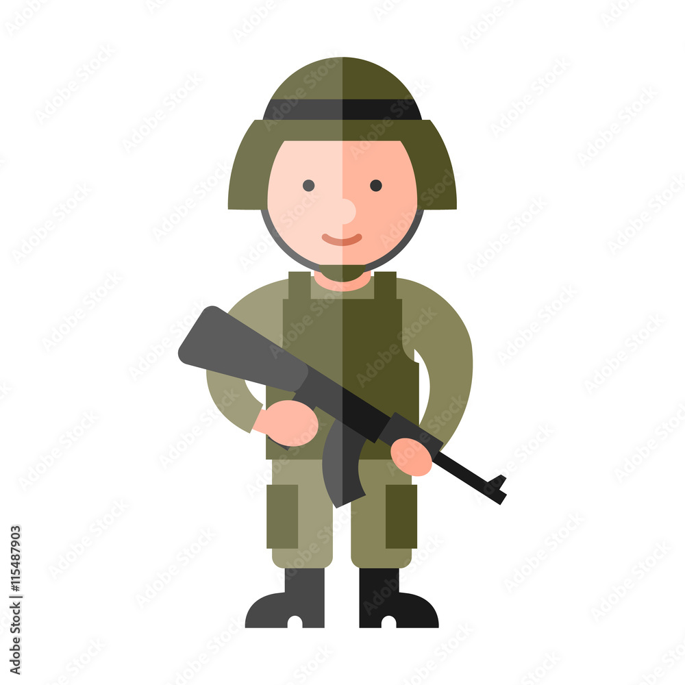 soldier flat icon Stock Vector | Adobe Stock