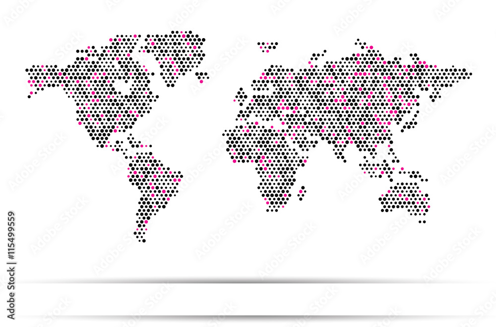 World Map Dots Stock Vector | Adobe Stock