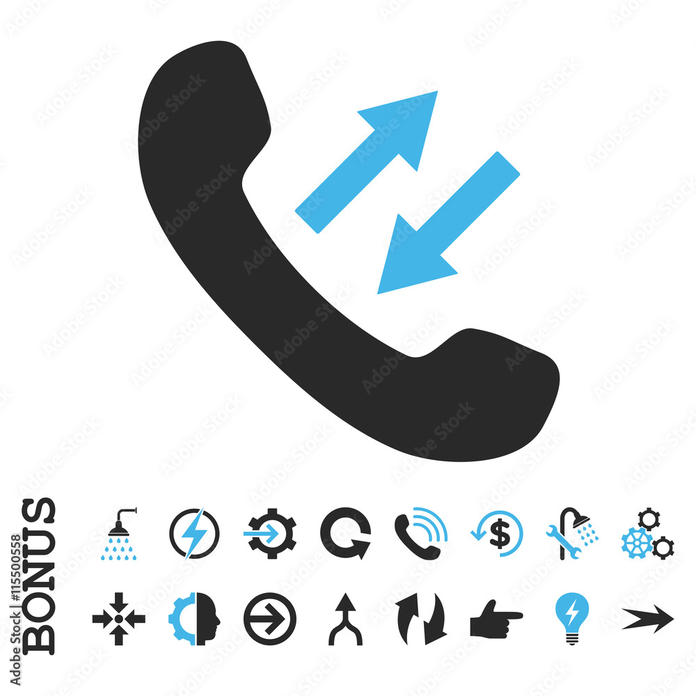 Phone Talking vector bicolor icon. Image style is a flat iconic symbol ...