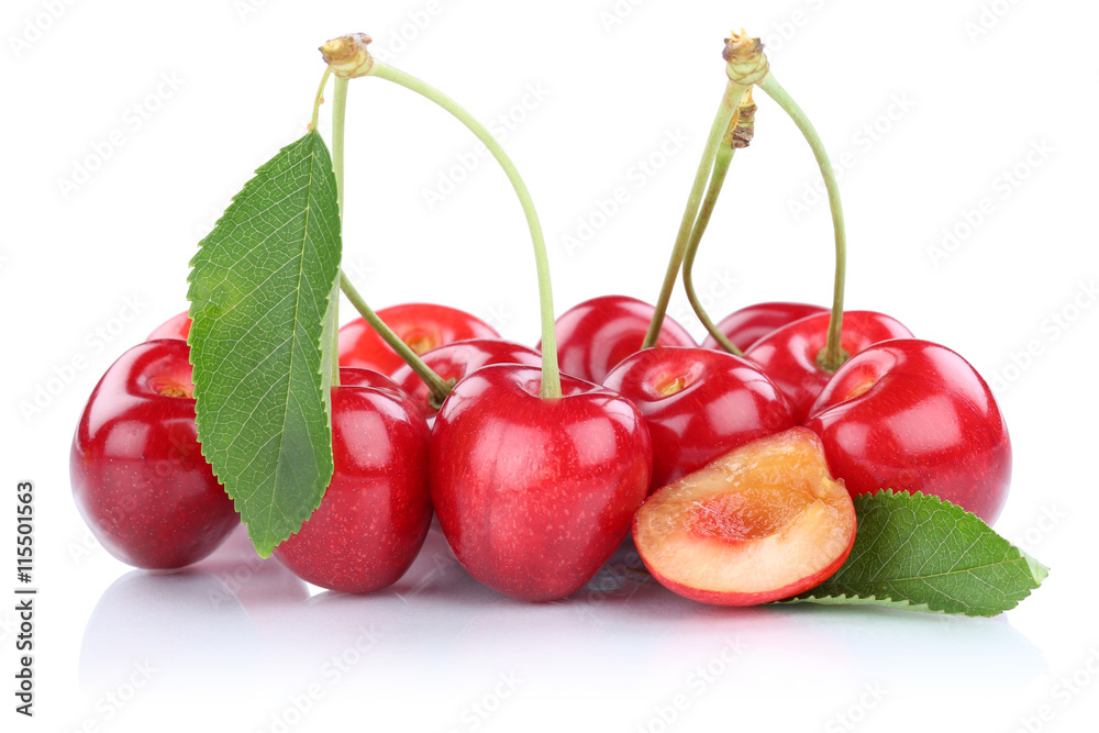 Kirschen Kirsche Früchte Obst Freisteller freigestellt isoliert Stock ...