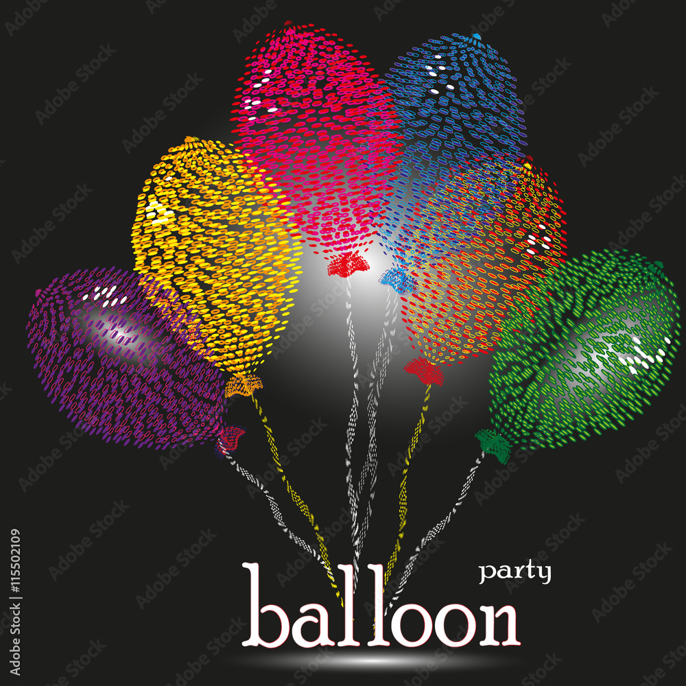 Party balloon vector illustration Drawing balloon party in the style of ...