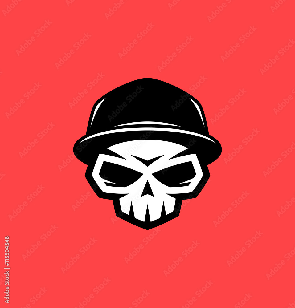 Skull in cap Stock Vector | Adobe Stock