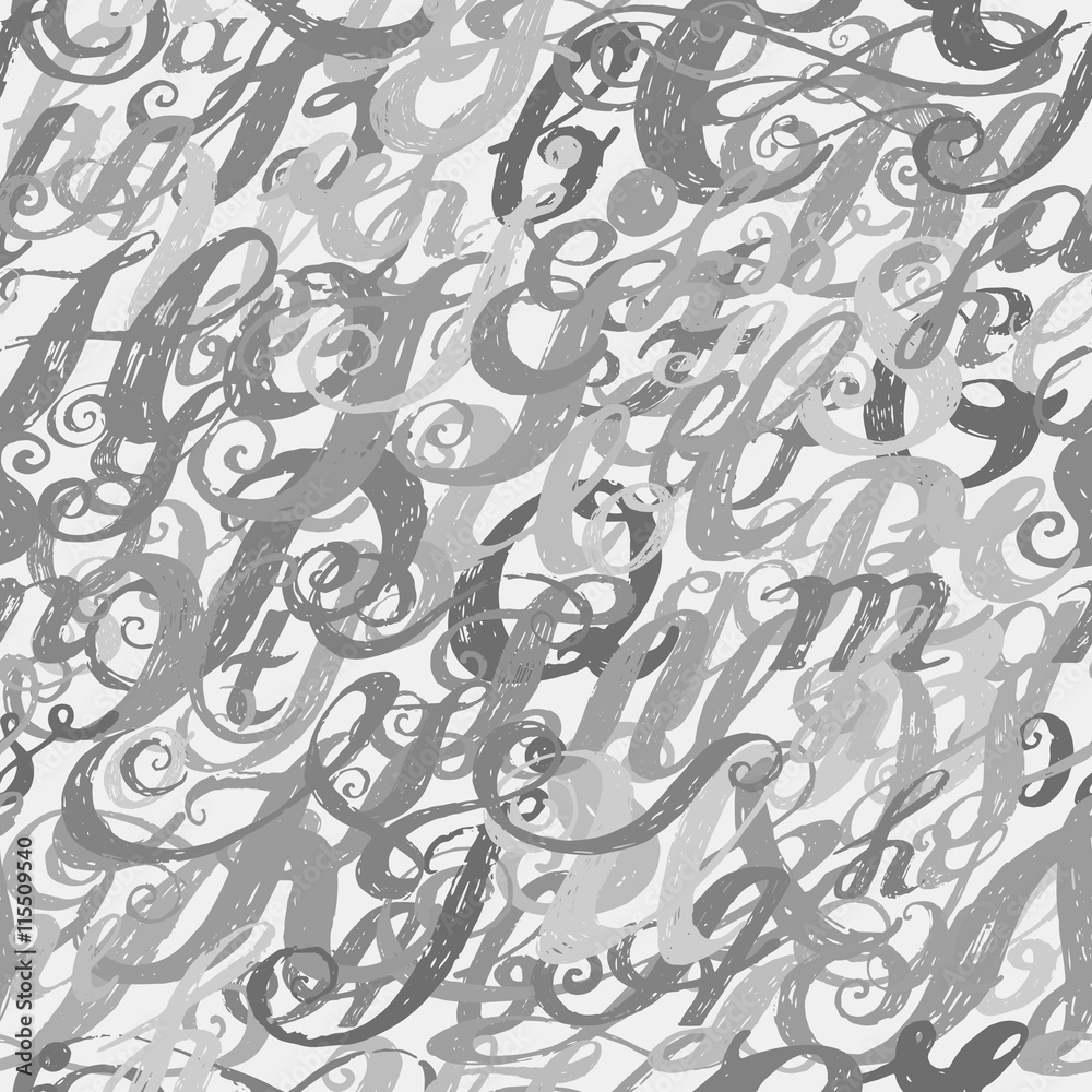 Calligraphy alphabet typeset lettering. Seamless wallpaper patte Stock ...