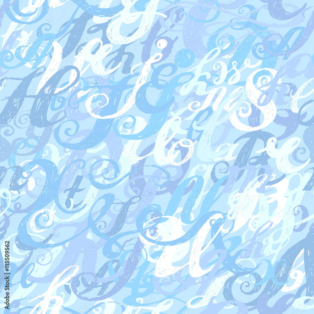 Calligraphy alphabet typeset lettering. Seamless wallpaper patte Stock ...