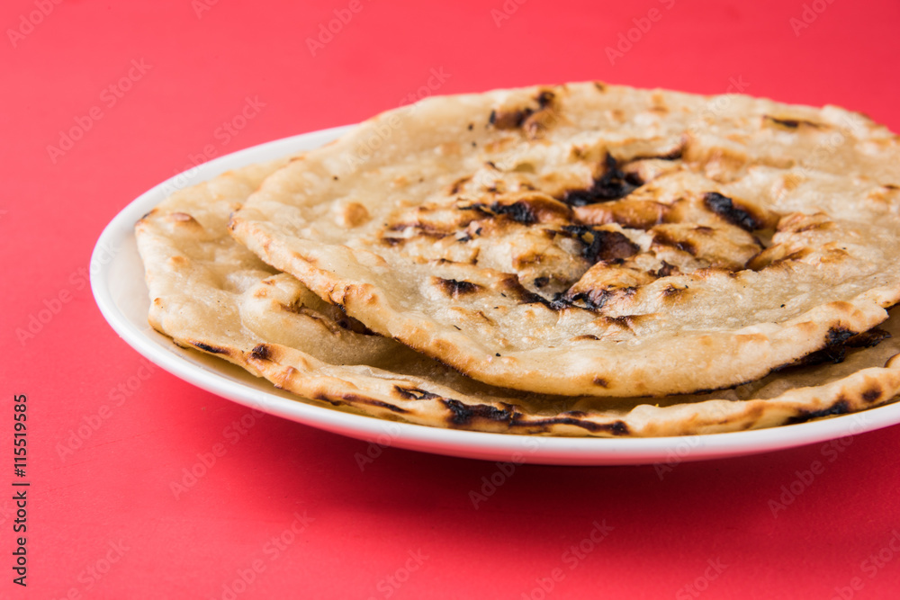 indian special bread also known as butter roti, chapati, naan, kulcha ...