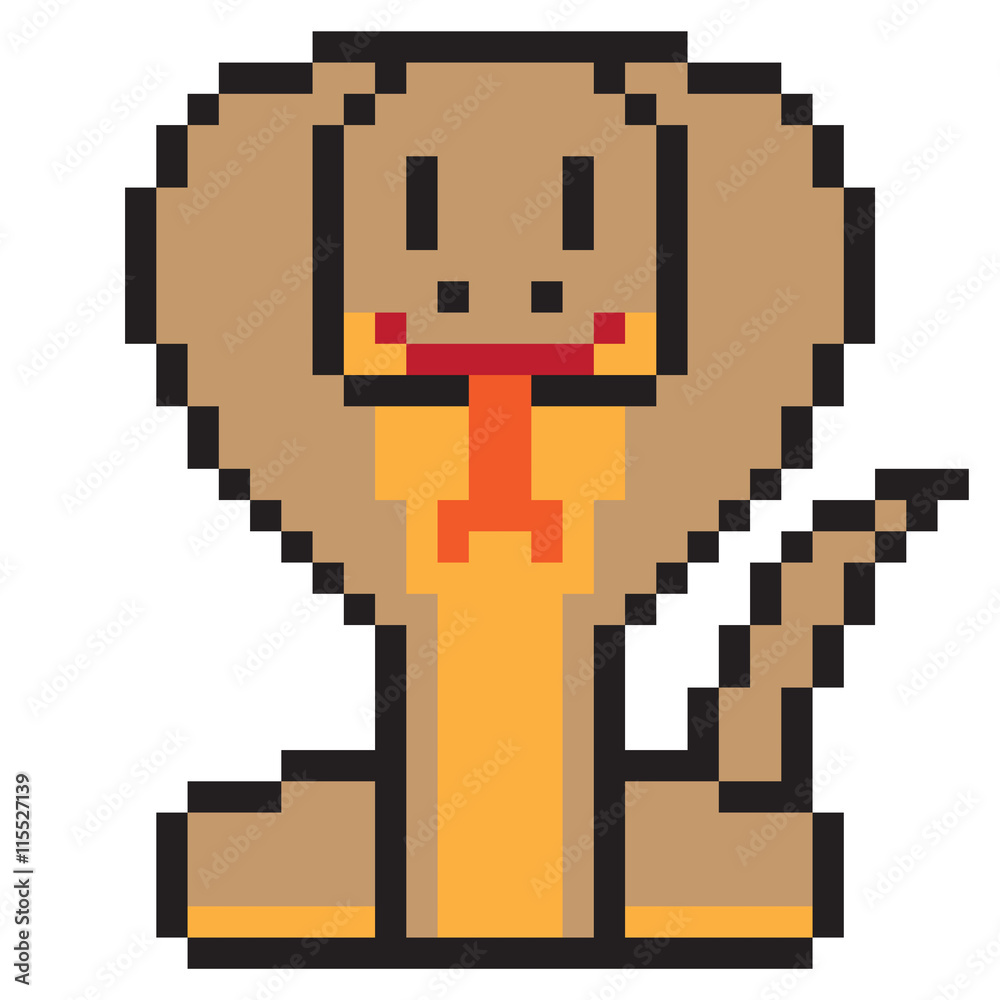 illustration design pixel art cobra Stock Illustration | Adobe Stock