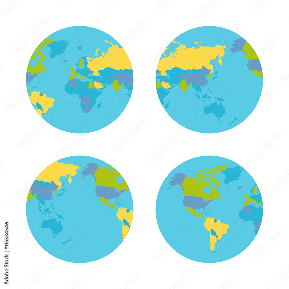 Planet Earth with Countries Vector Illustration. Stock Vector | Adobe Stock