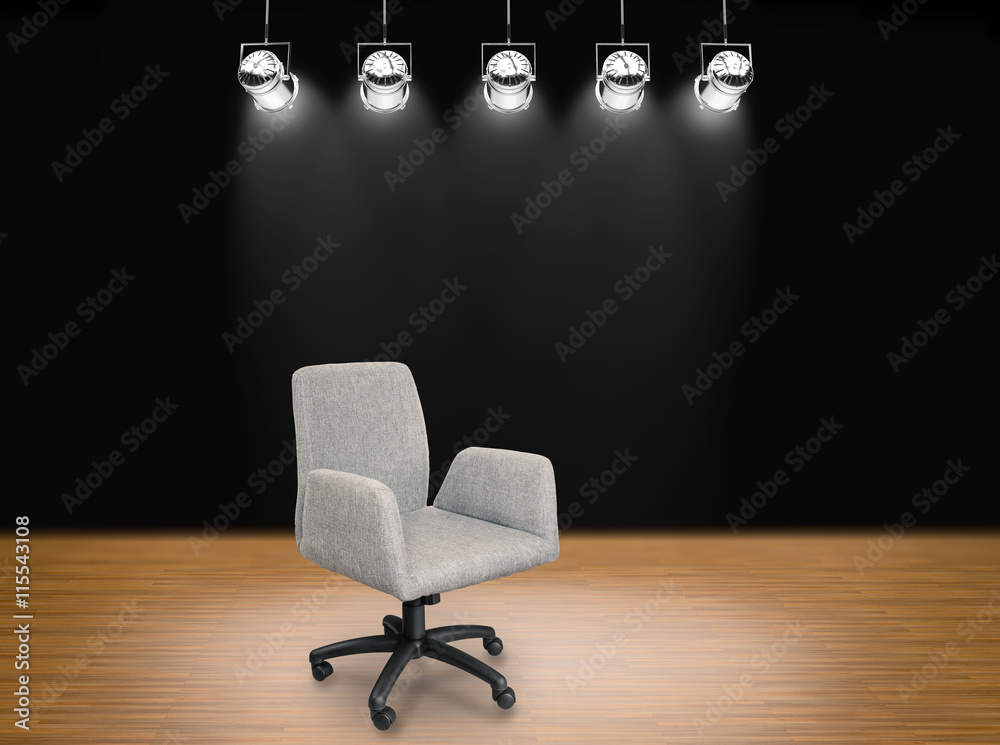 fabric office chair on stage background Stock Photo | Adobe Stock