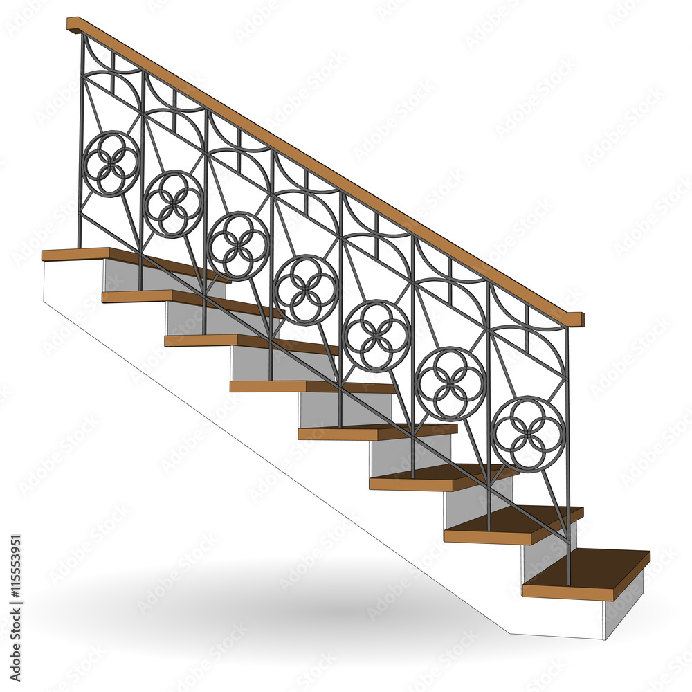 Staircase Side View Clipart