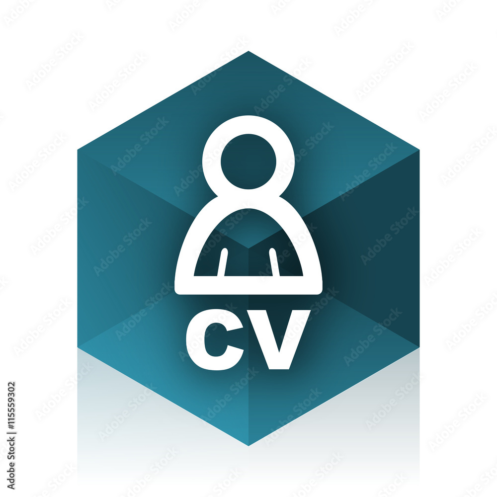 cv blue cube icon, modern design web element Stock Illustration | Adobe ...