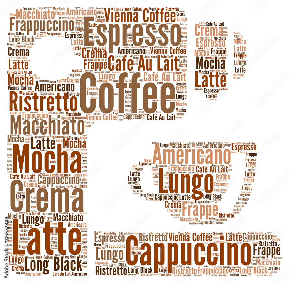 Coffee word cloud concept Stock Illustration | Adobe Stock
