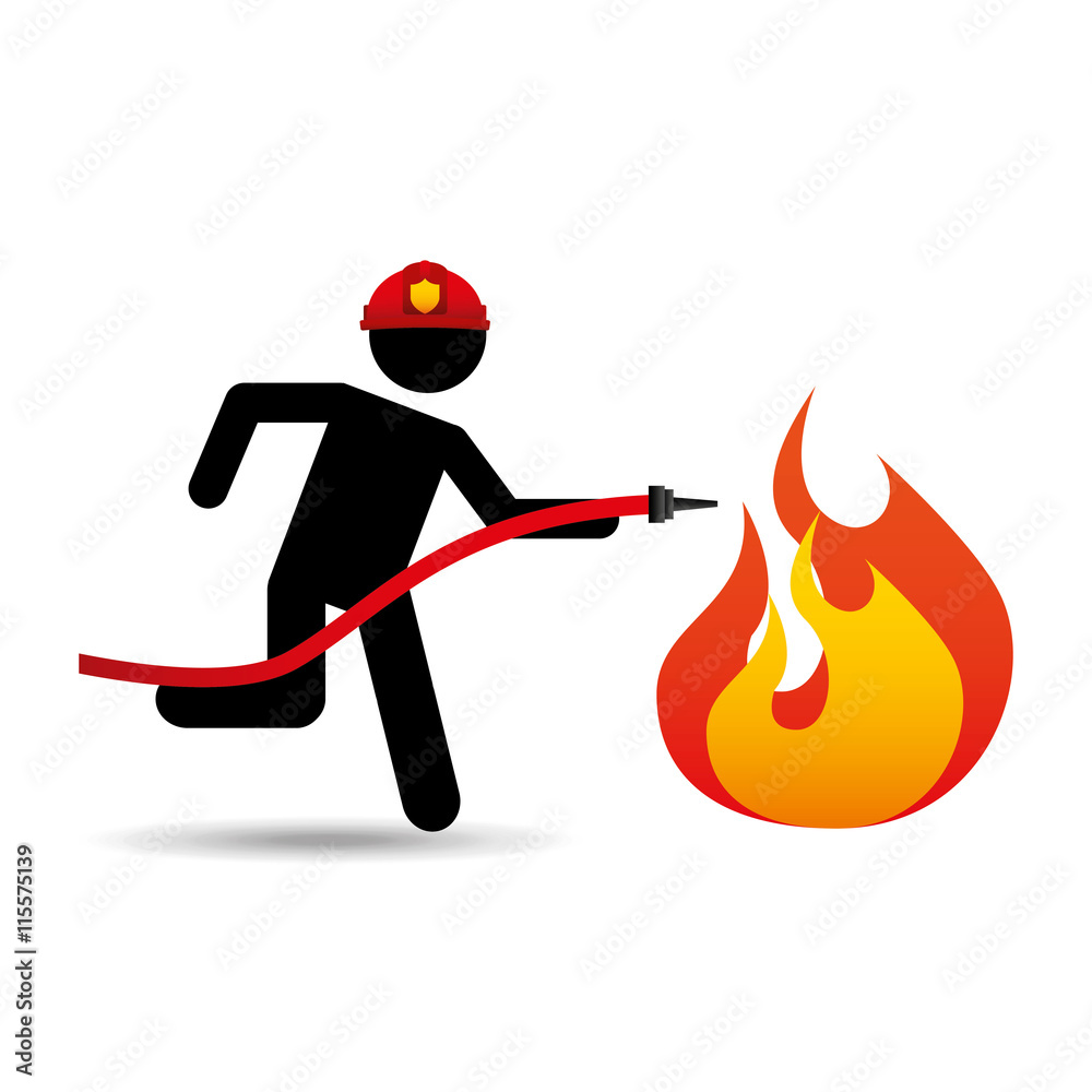 firefighter job icon Stock Vector | Adobe Stock