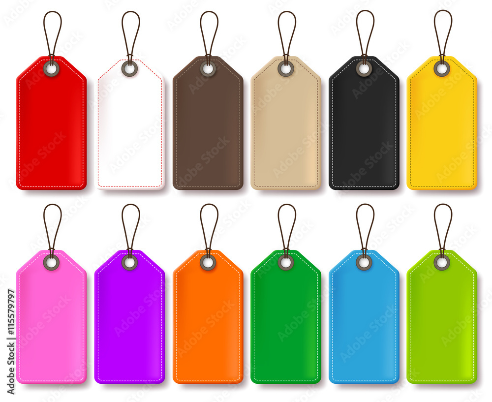 Colorful Vector Price Tags Collection Isolated in White Background for ...
