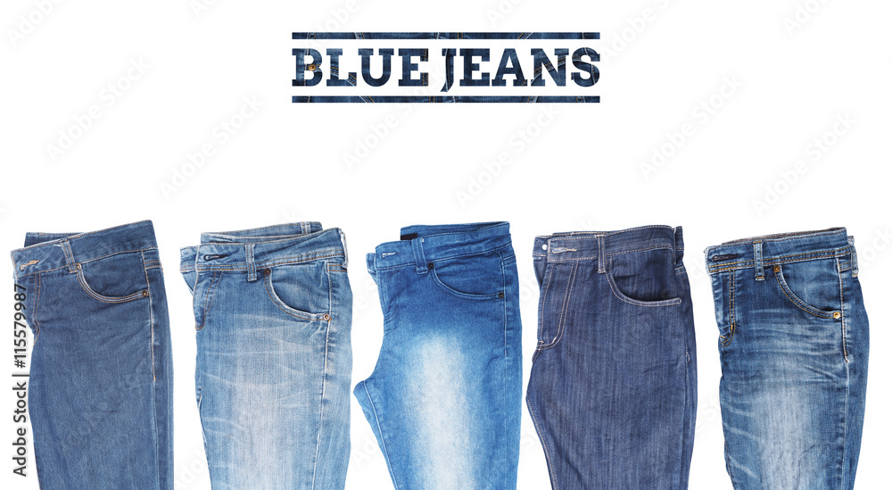 Blue fashion jeans isolated Stock Photo | Adobe Stock