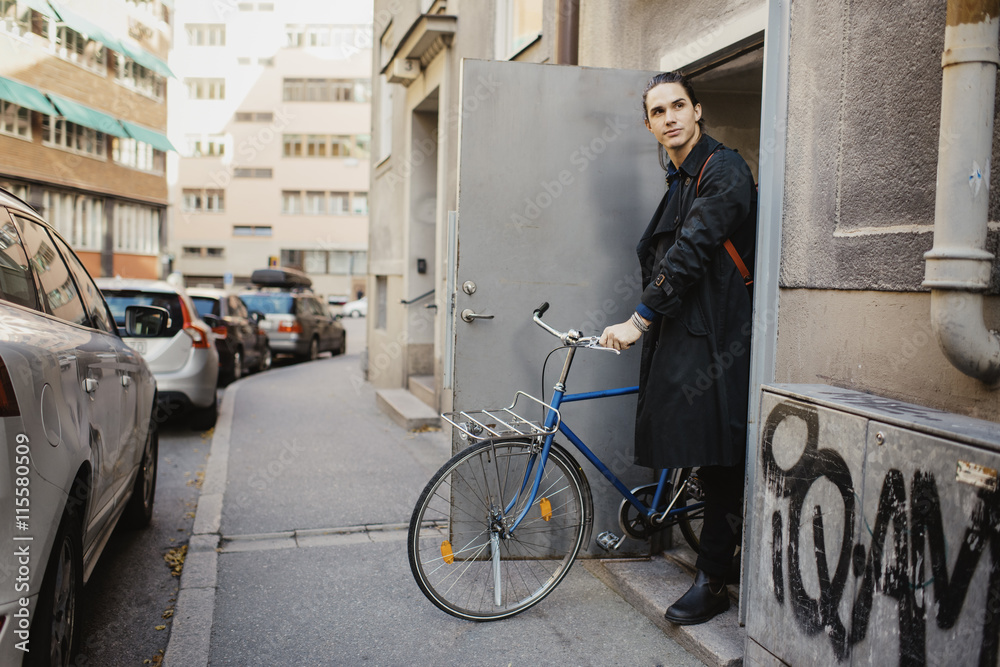 Man Leaving The House