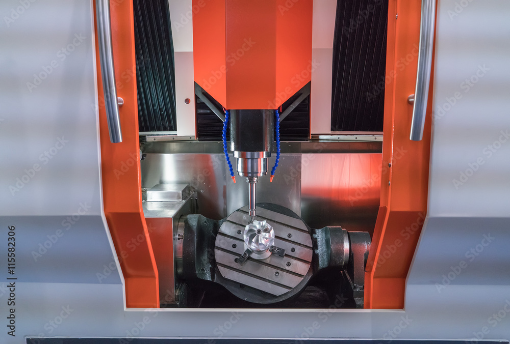 CNC milling machine milling heads in metal industry Stock Photo | Adobe ...