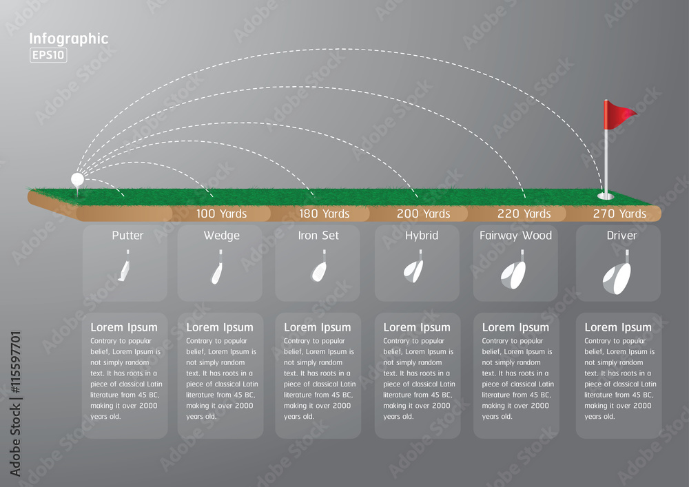 Abstract Infographic 3D. Golf Vector illustration can be used fo Stock ...