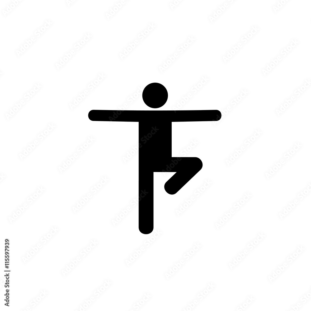 Standing on One Leg as Balance Concept Stock Vector | Adobe Stock