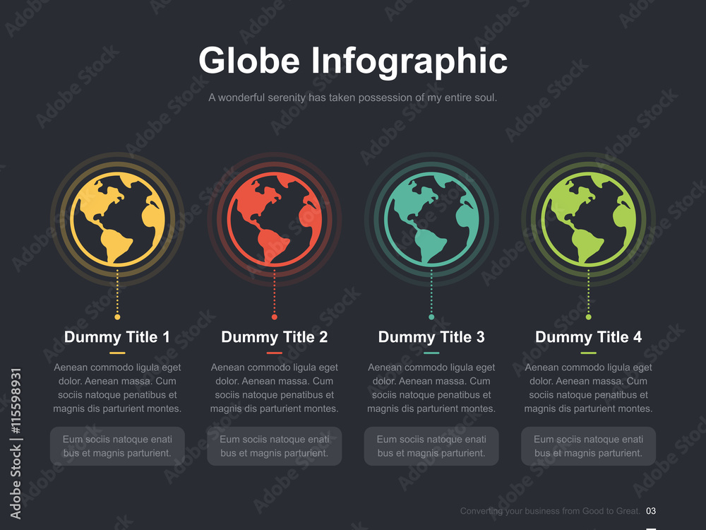 Flat business presentation vector slide template with diagram Stock ...