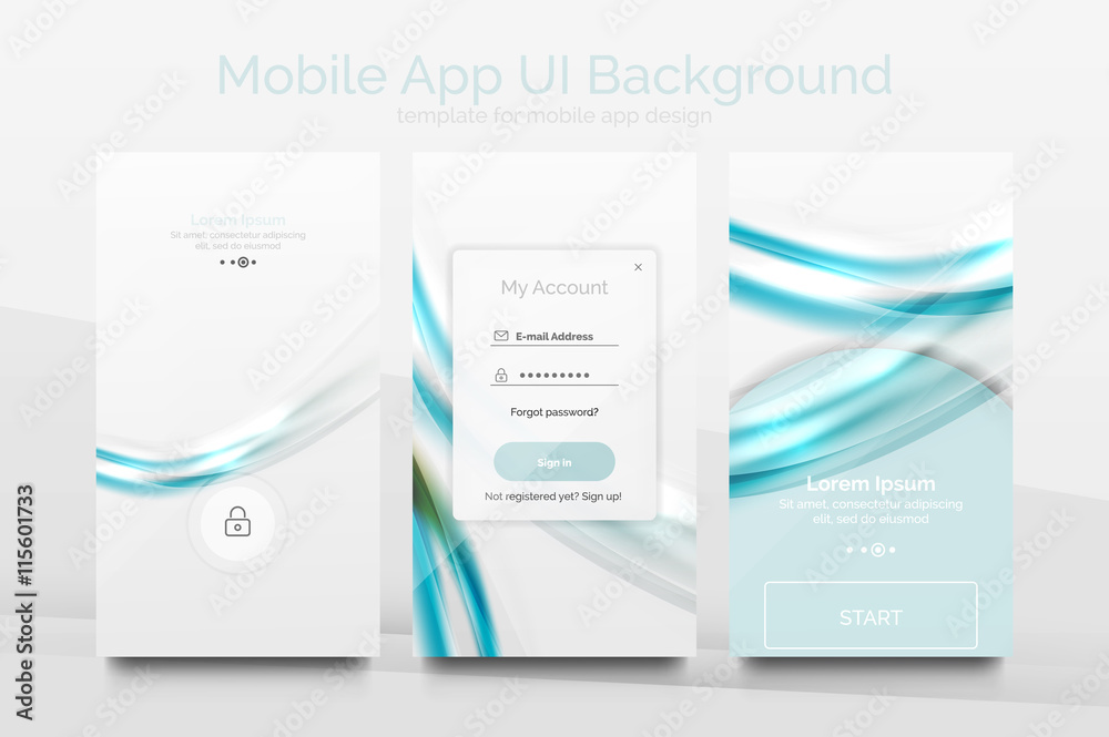 Mobile application interface background design Stock Vector | Adobe Stock