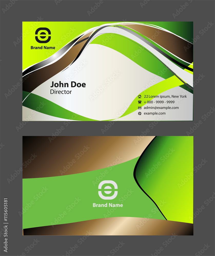 green business card design Stock Vector | Adobe Stock