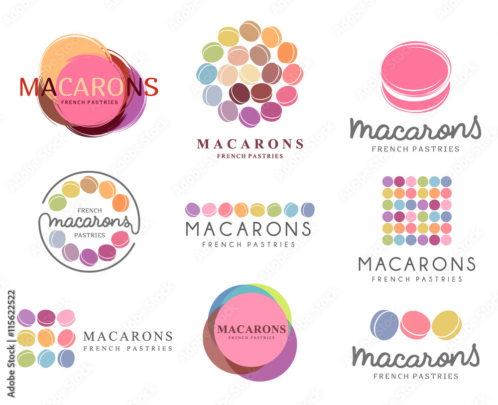 Set of vector logo macaron for shop, boutique, store Stock Vector ...